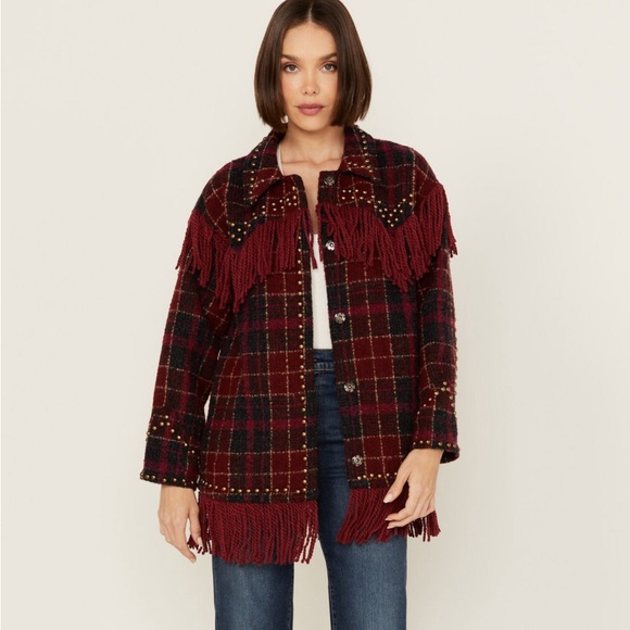 Boot Barn | Jackets & Coats | Nwt Boot Barn Western Plaid Fringe Jacket ...